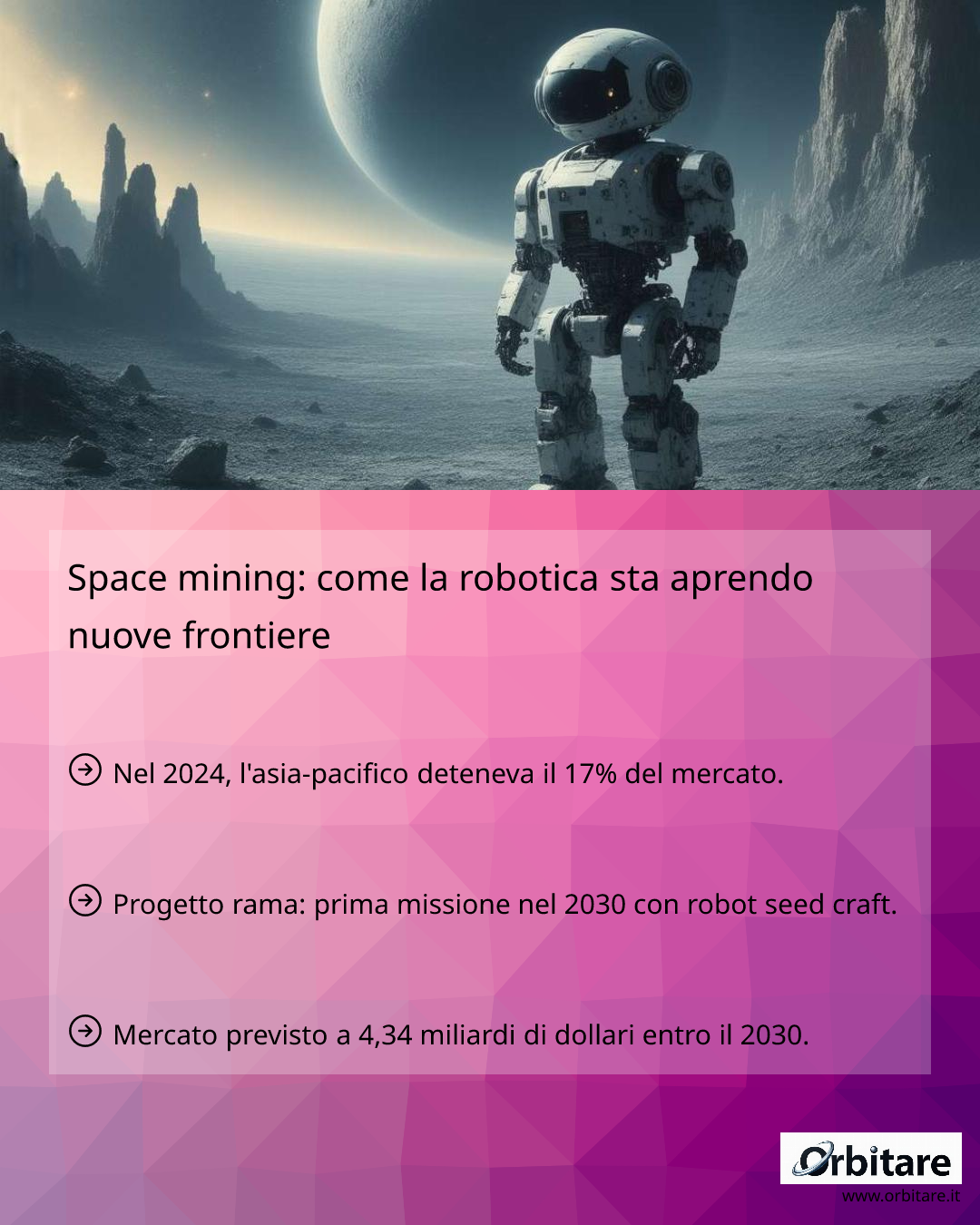 Space mining: come la robotica sta aprendo nuove frontiere - Orbitare