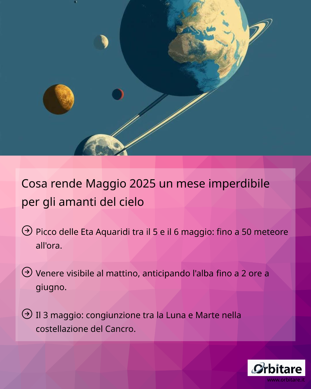 Cosa rende Maggio 2025 un mese imperdibile per gli amanti del cielo ...