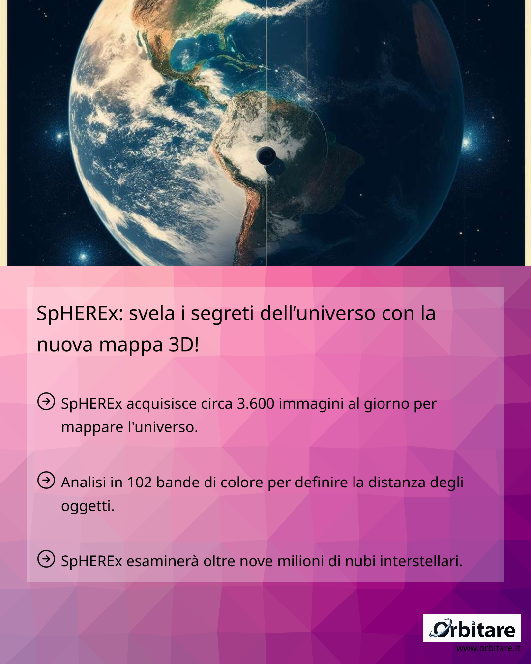 SpHEREx: svela i segreti dell'universo con la nuova mappa 3D! - Orbitare