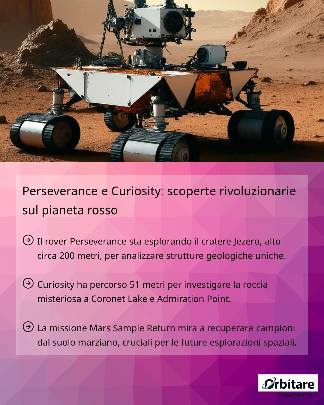 Perseverance e Curiosity: scoperte rivoluzionarie sul pianeta rosso - Orbitare