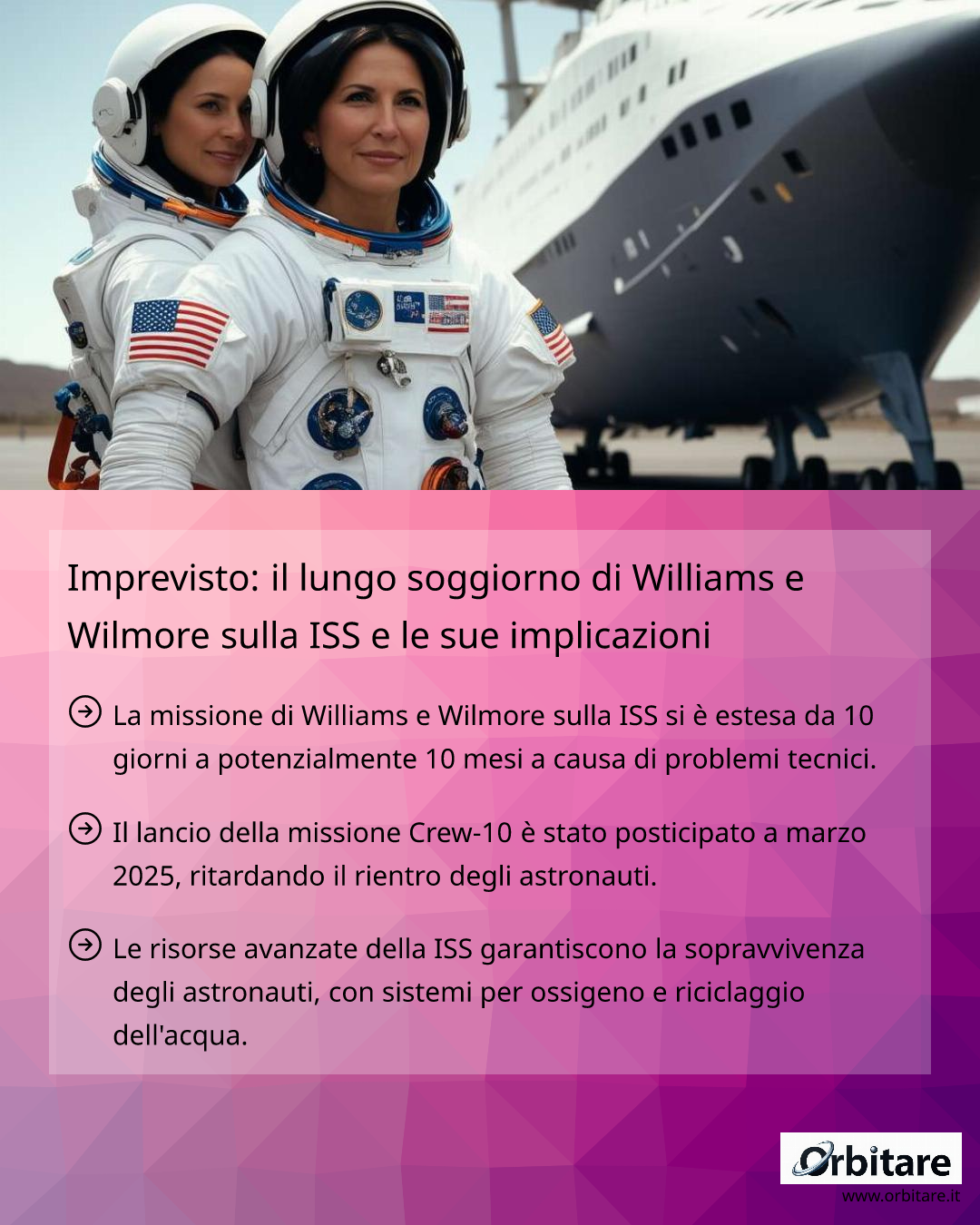 Imprevisto: il lungo soggiorno di Williams e Wilmore sulla ISS e le sue ...